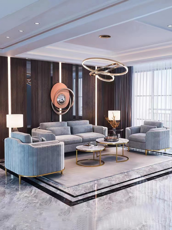 Lobby Sofa Set Combination Modern Velvet Sofa Chair