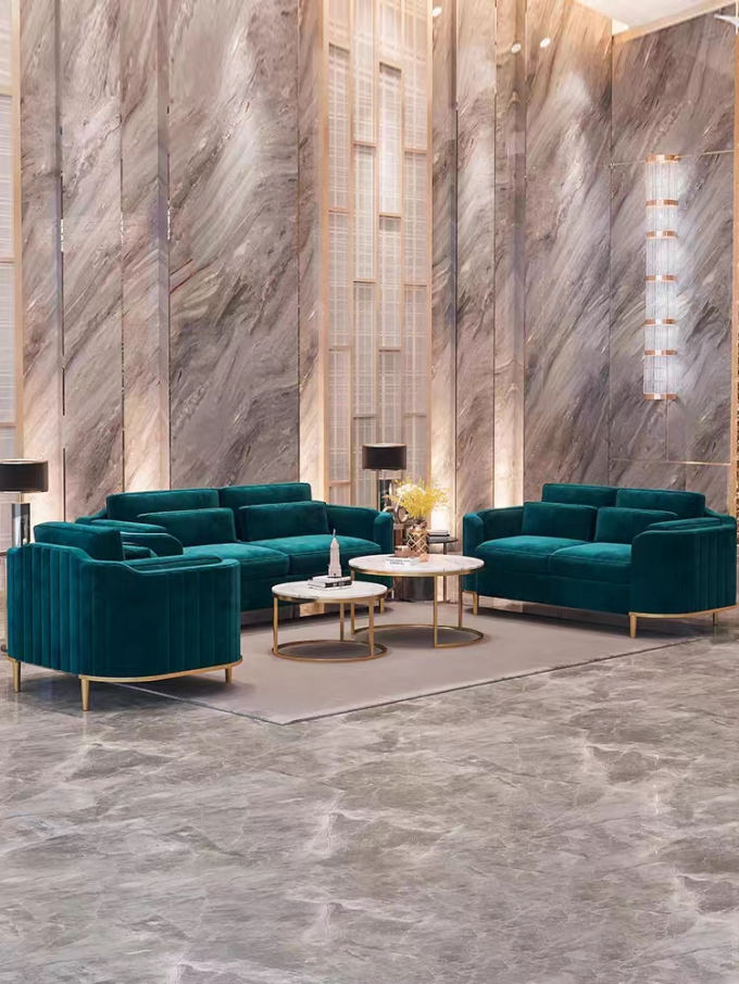Lobby Sofa Set Combination Modern Velvet Sofa Chair