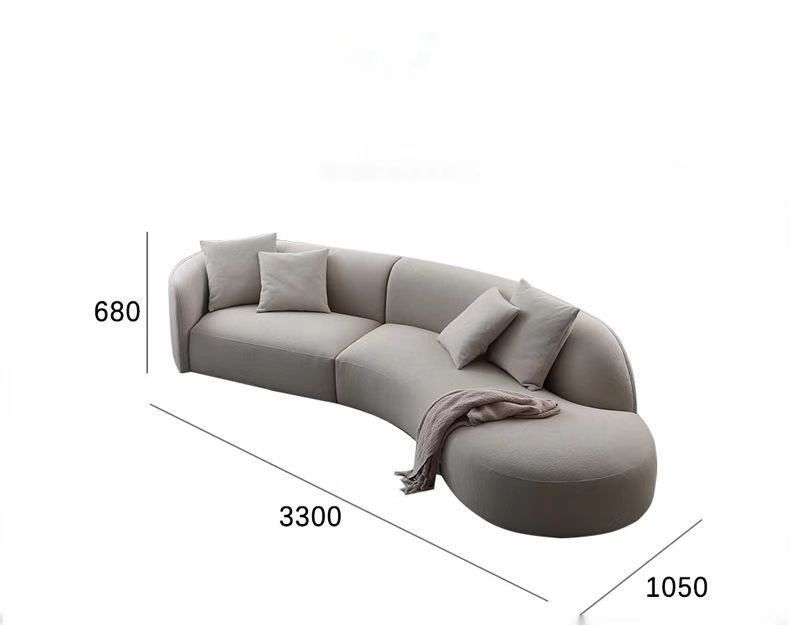 Luxury Curved Hotel Lobby Furniture Reception Moon Modular Sectional Sofa