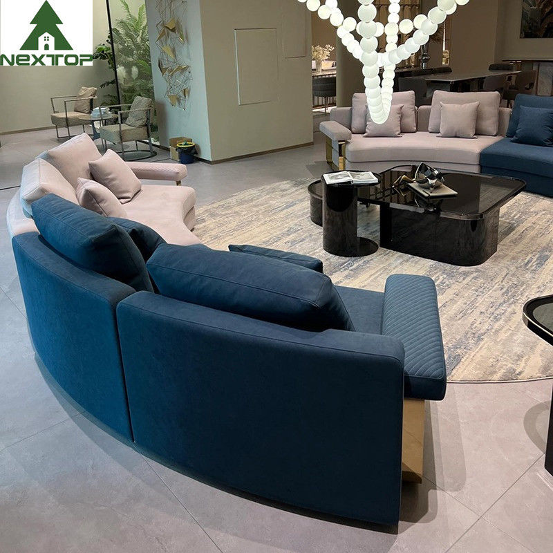OEM Hotel Lobby Furniture Interior Modular Sofa Nubuck Fabric Circle ...
