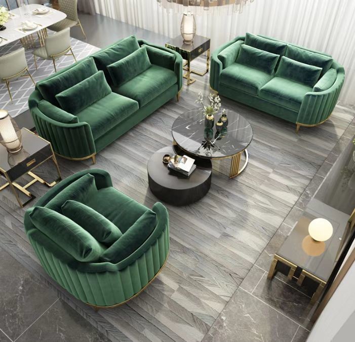 Lobby Sofa Set Combination Modern Velvet Sofa Chair